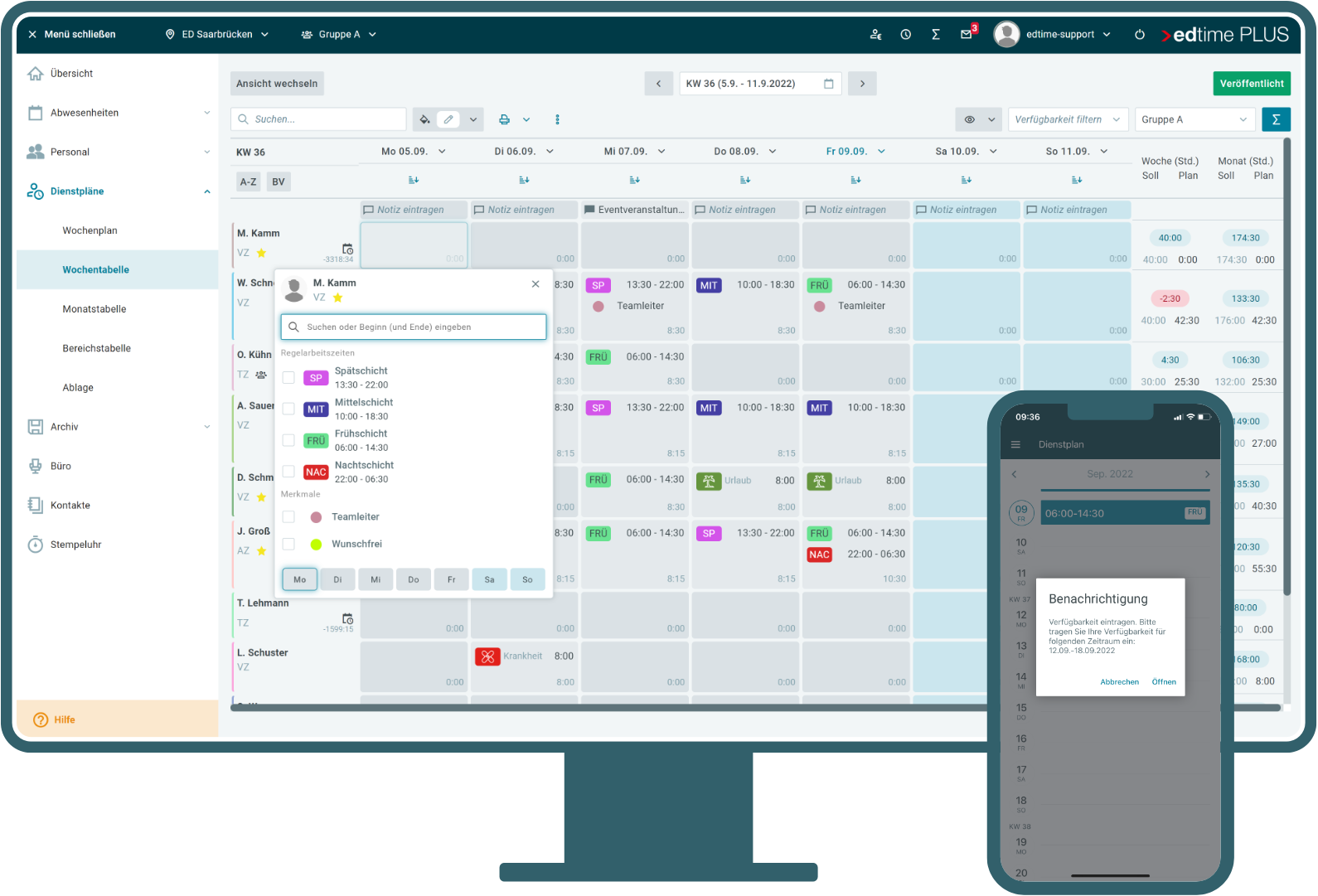 edtime - Zeiterfassung und Personaleinsatzplanung - einfach sicher